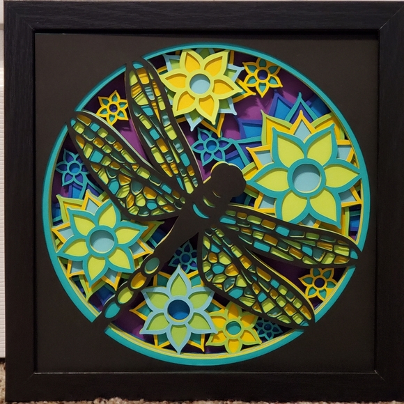 Hand Crafted | Accents | Handmade 3d Dragonfly Shadow Box 9 X 9 | Poshmark